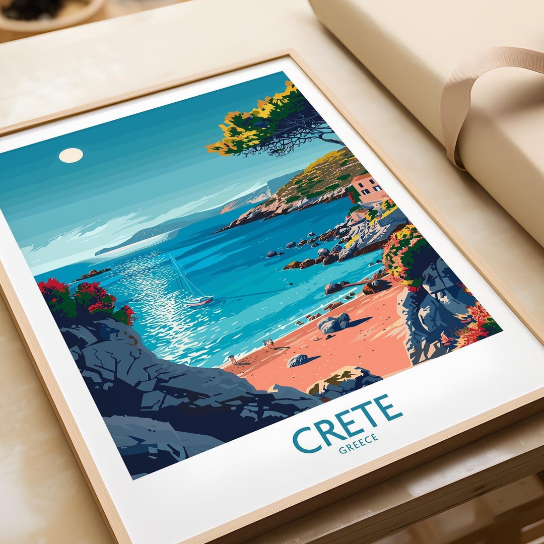 Crete Poster Crete Wall Art Print Greece Travel Poster Home Decor Crete ...
