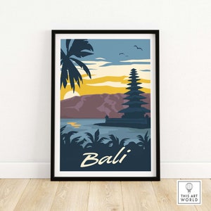 Bali Print Bali Poster Bali Wall Art Retro Vintage Travel Poster Bali ...