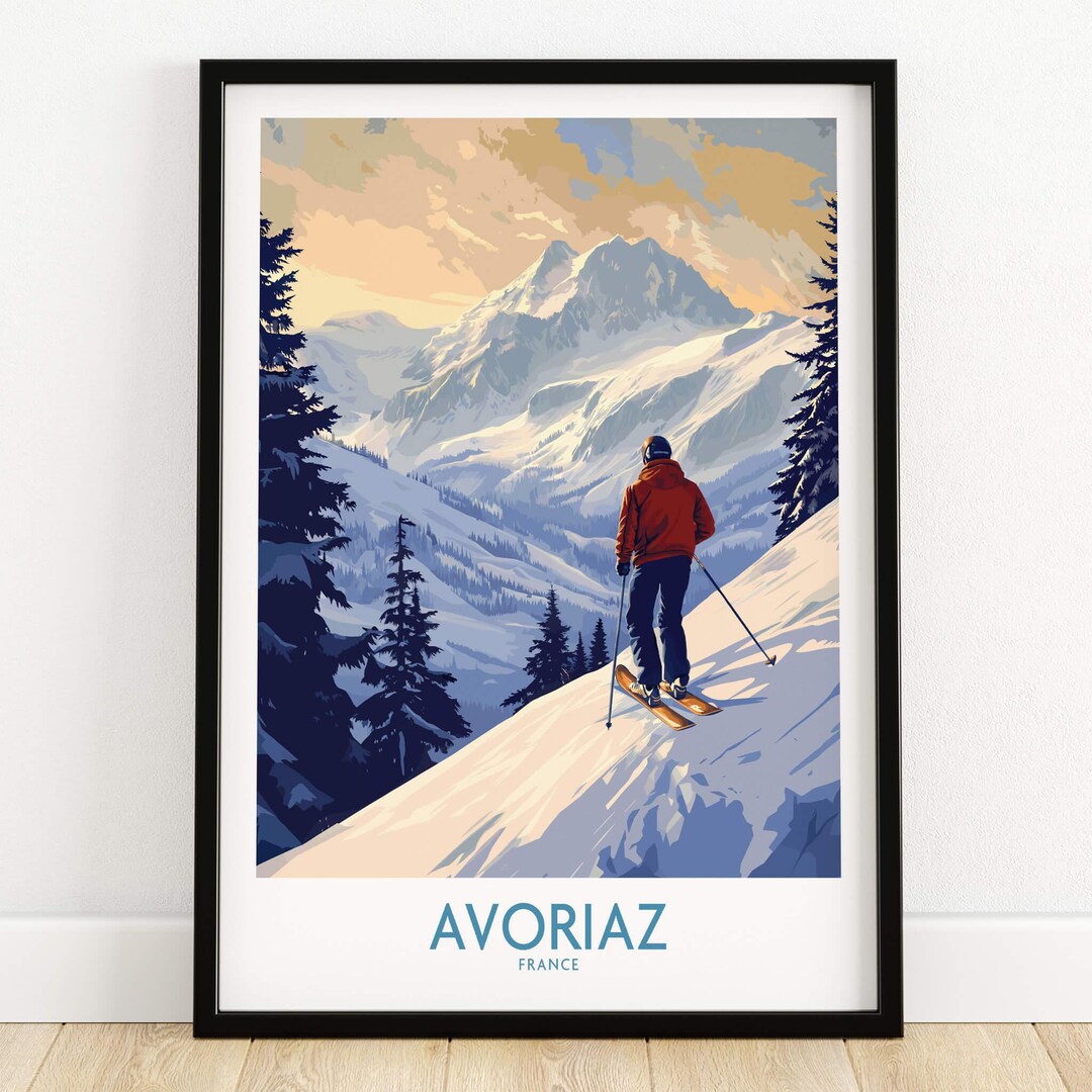 Avoriaz Ski Poster: French Alps Vintage Style - Framed or Unframed - Etsy