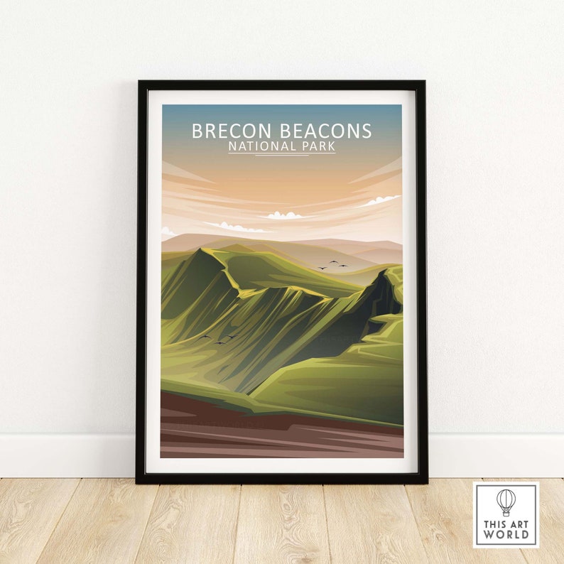 Brecon Beacons Poster National Park Print UK Travel Poster - Etsy