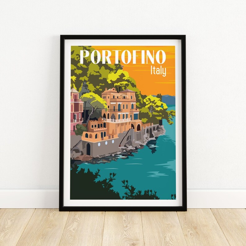 Portofino Print Portofino Wall Art Poster Portofino Italy - Etsy
