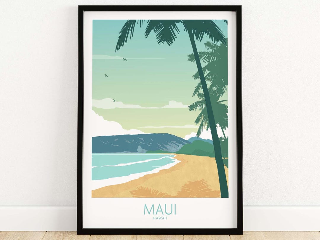 Maui Hawaii Poster Maui Print Hawaii Wall Art Maui Beach Print Maui ...