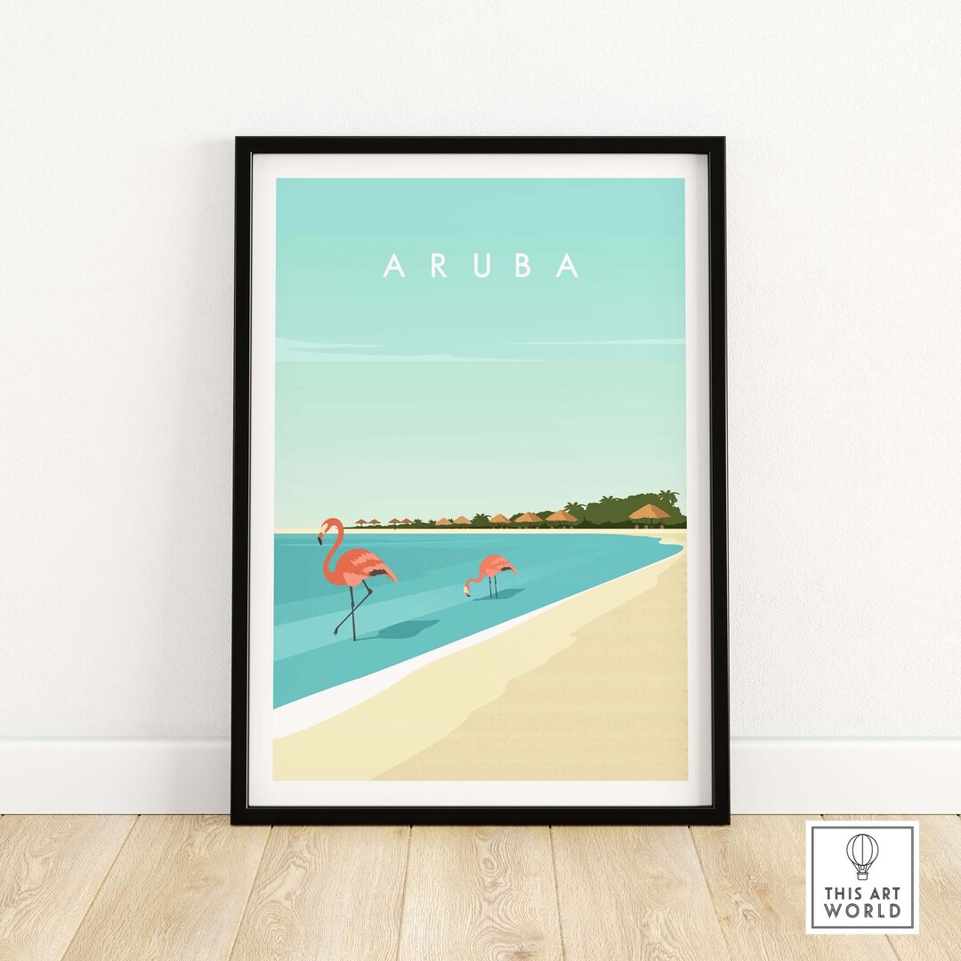 Aruba Wall Art Print Aruba Travel Poster Caribbean Island - Etsy