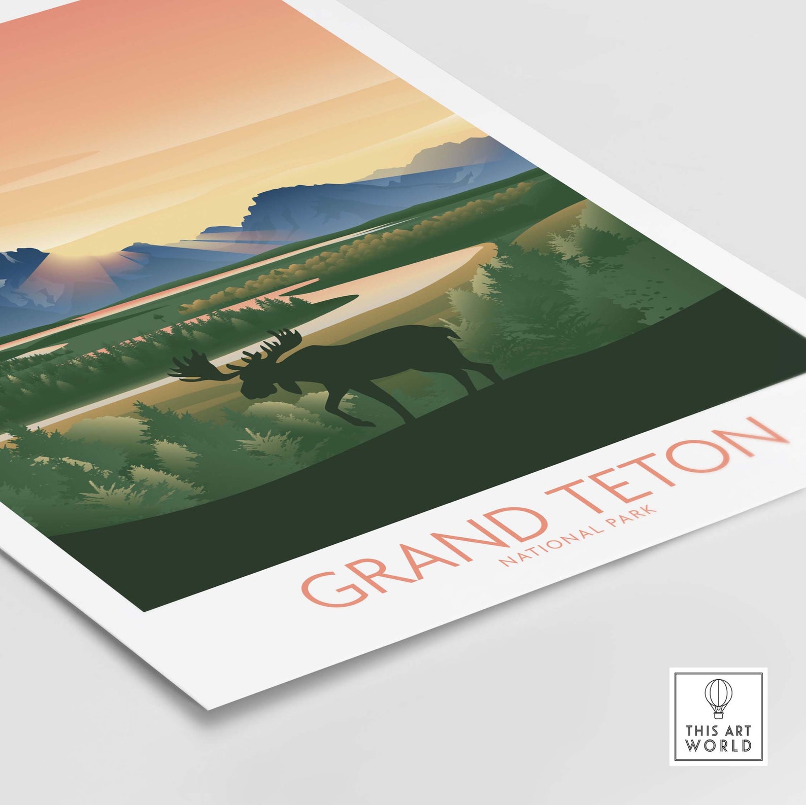 Grand Teton National Park Art Print National Park Poster - Etsy