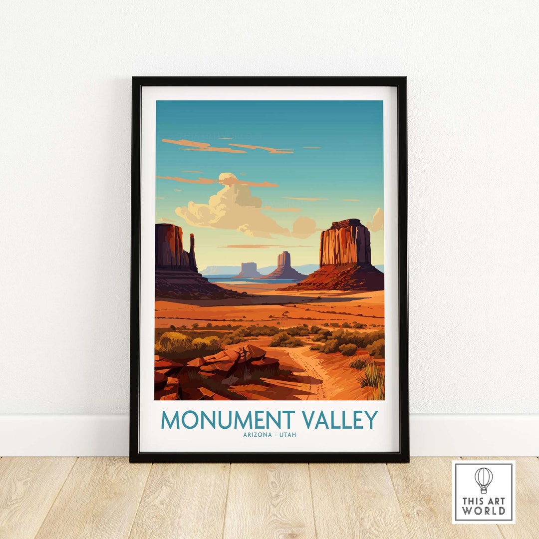 Monument Valley Poster Art Print Travel Print Home Décor Poster Gift ...