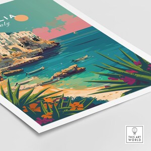 Puglia Poster Print Apulia Travel Poster Puglia Artwork Poster Gift ...