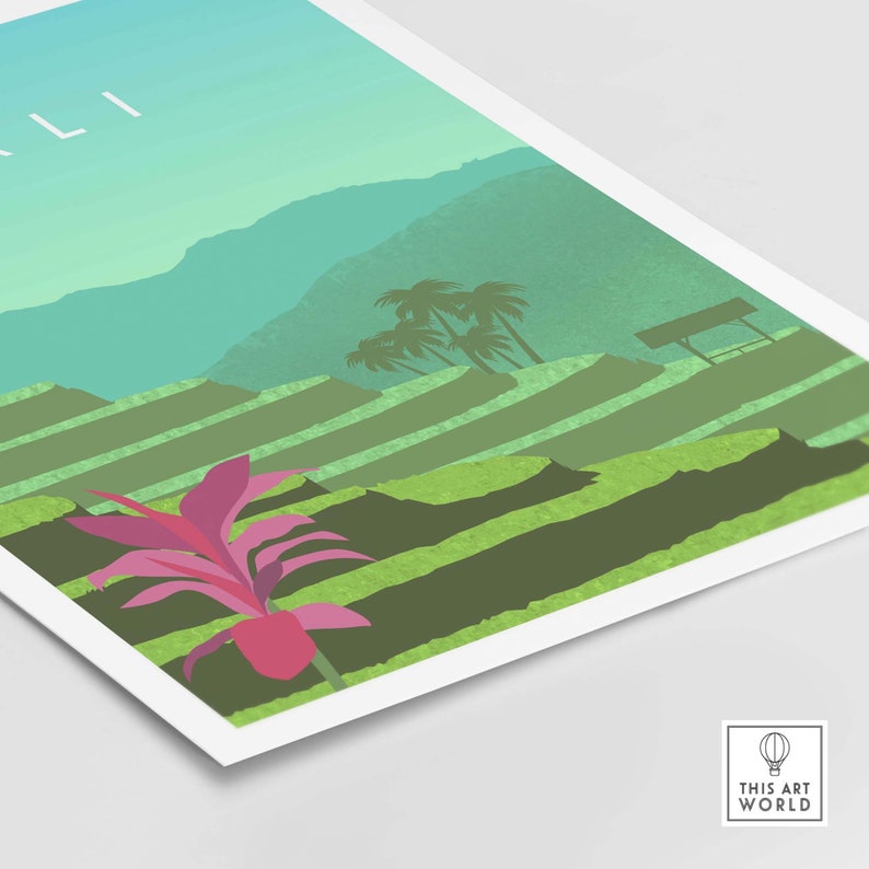 Bali Poster | Balinese Travel Poster | Tropical Print of Bali | Bali ...