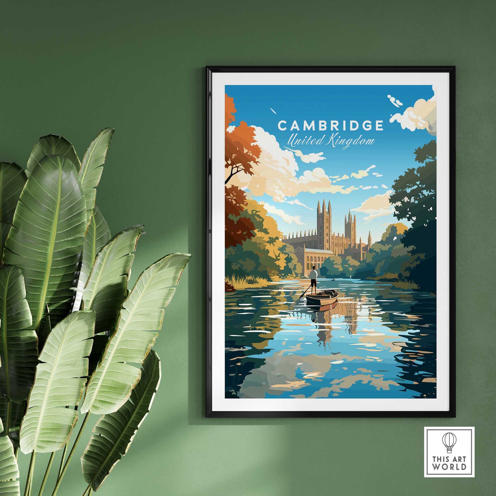 Cambridge Poster Cambridge Wall Art Gift Cambridge England Travel Print ...