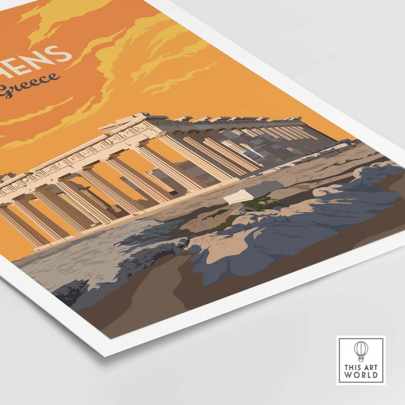 Athens Print Greece Poster Athens Wall Art Greek Travel - Etsy