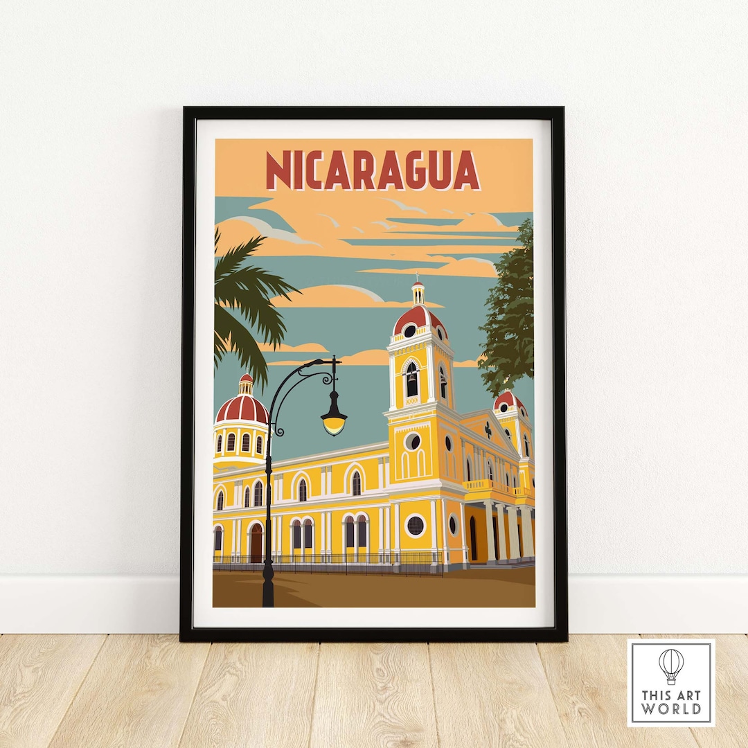 Nicaragua Poster | Nicaragua Print | Wall Art | Vintage Art Print ...