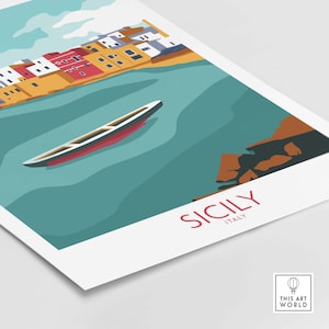 Sicily Poster | Italy Travel Art Print | Sicily Italy Wall Art ...