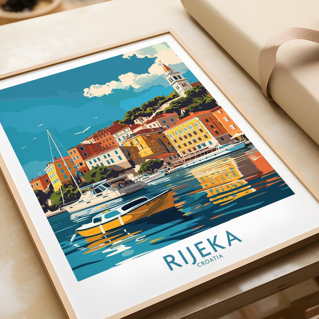 Rijeka Travel Print Croatia Wall Hanging Poster Croatia Wall Art Gift ...