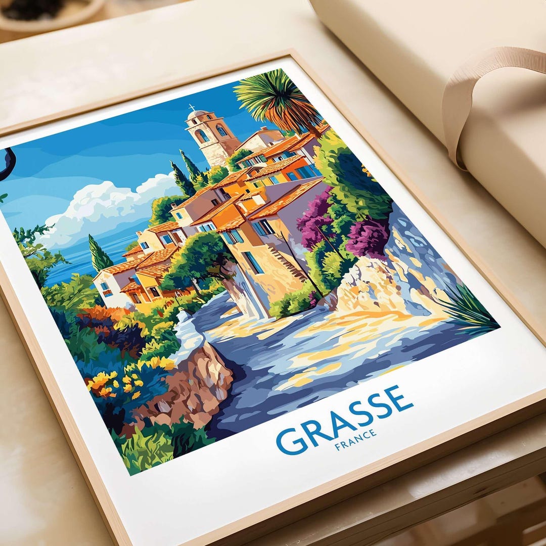 Grasse Travel Poster Birthday Present Grasse Wedding Anniversary Gift ...