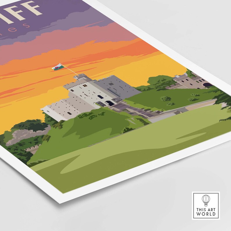 Cardiff Poster Print Wales Welsh Travel Poster Cardiff - Etsy