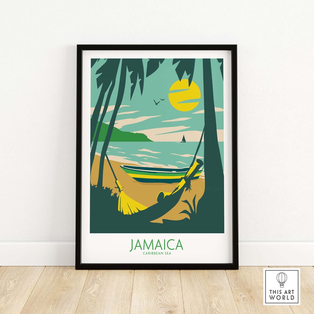 Jamaica Poster Retro Wall Art Print Travel Poster Framed & Unframed ...