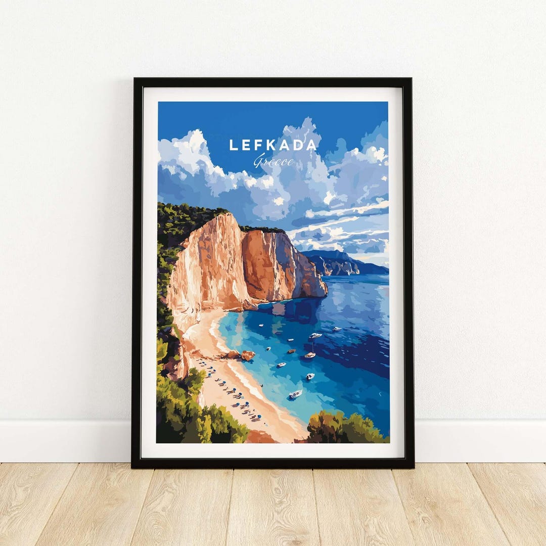 Lefkada Poster Travel Print Wall Art Lefkada Home Décor Lefkada Gift ...