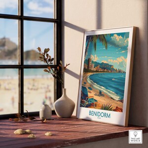 Benidorm Travel Poster Benidorm Art Print Spain Wall Art Benidorm Gift ...