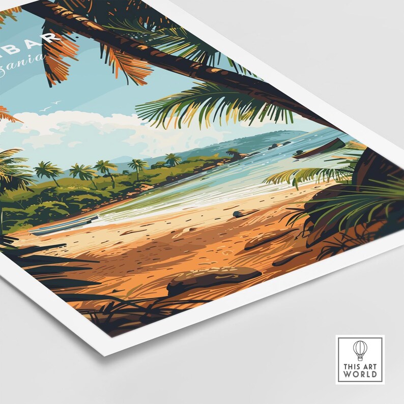 Zanzibar Poster Zanzibar Travel Print Wall Art Tanzania Wall Hanging ...