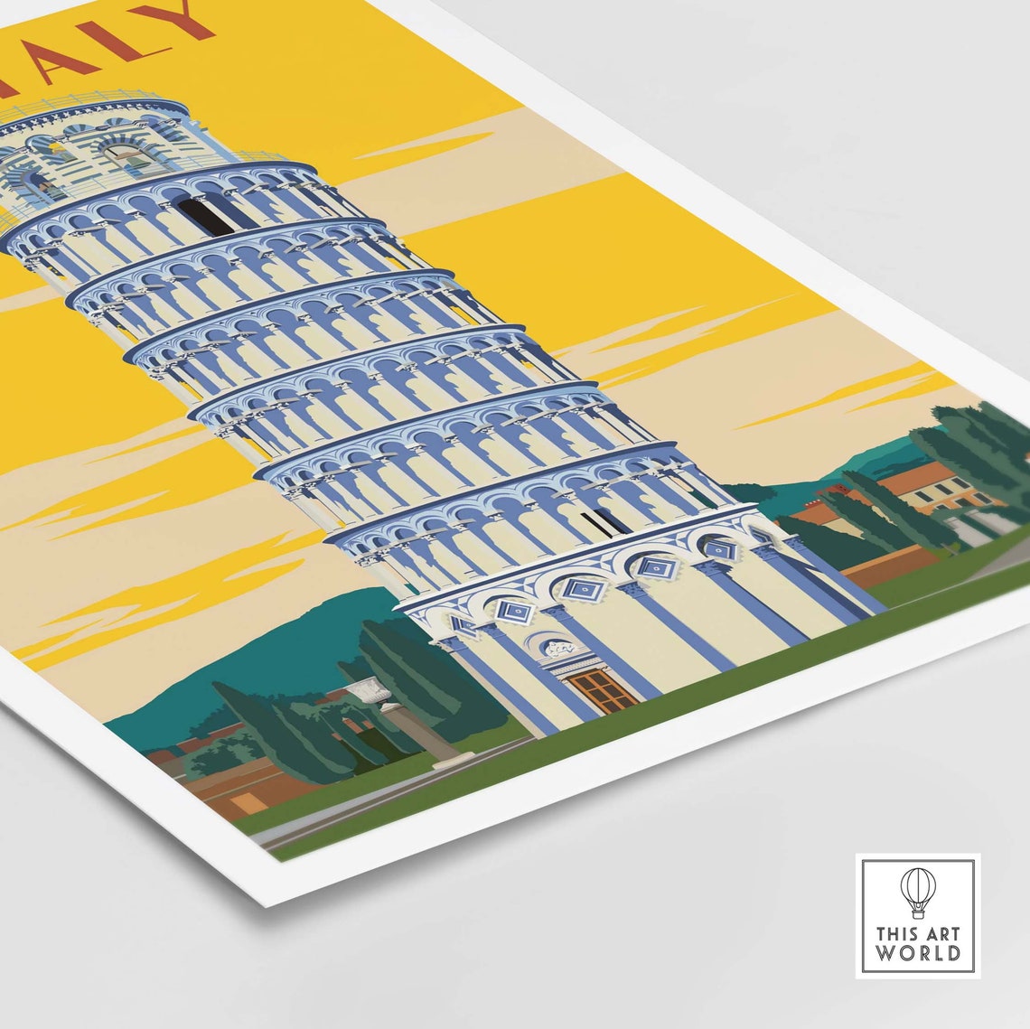 Pisa Print | Pisa Tower Poster | Italy Wall Art | Tower of Pisa ...