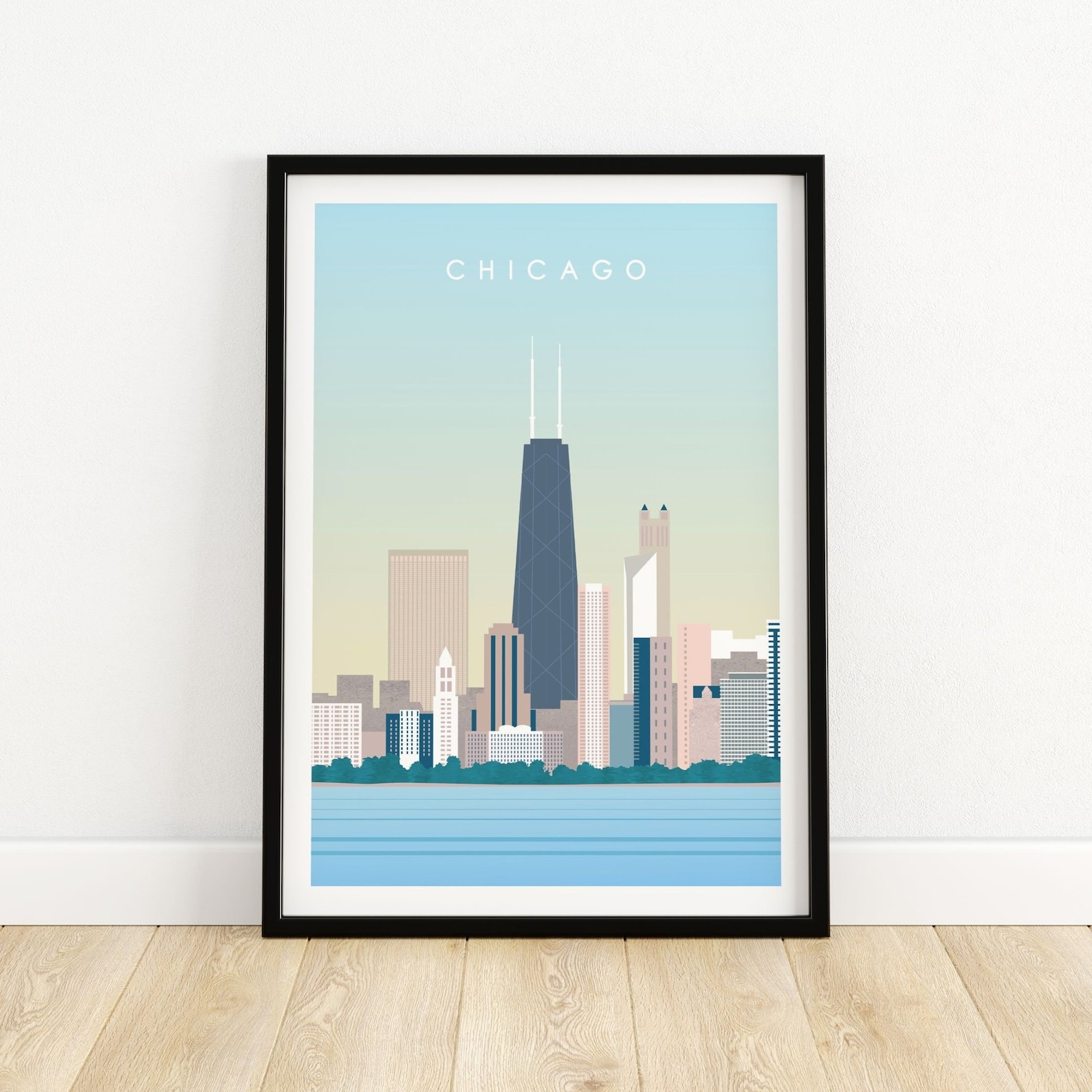 Chicago Print Wall Art Chicago Travel Poster Cityscape - Etsy