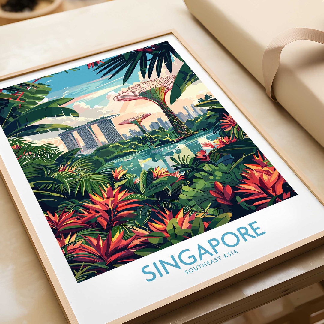 Singapore Gardens by the Bay Poster Marina Bay Sands Wall Art Print - Etsy