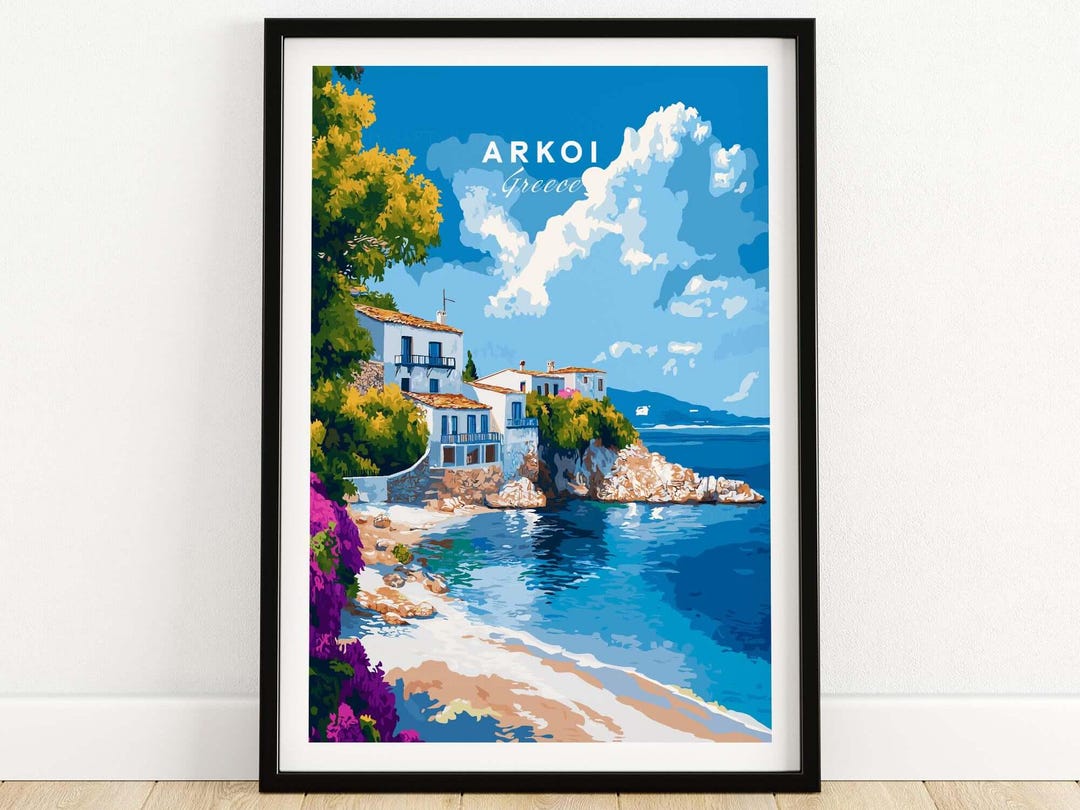 Arkoi Wall Art Print Greece Poster Arkoi Poster Artwork Travel Home ...