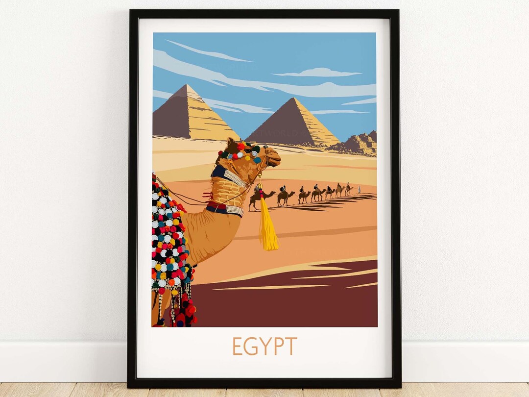 Egypt Poster Wall Art Print | Pyramids Travel Poster | Home Decor ...