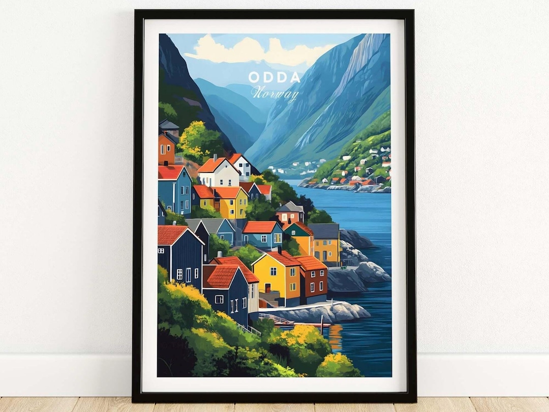 Odda Print Norway Odda Wall Art Print Travel Poster Odda Wall Decor ...