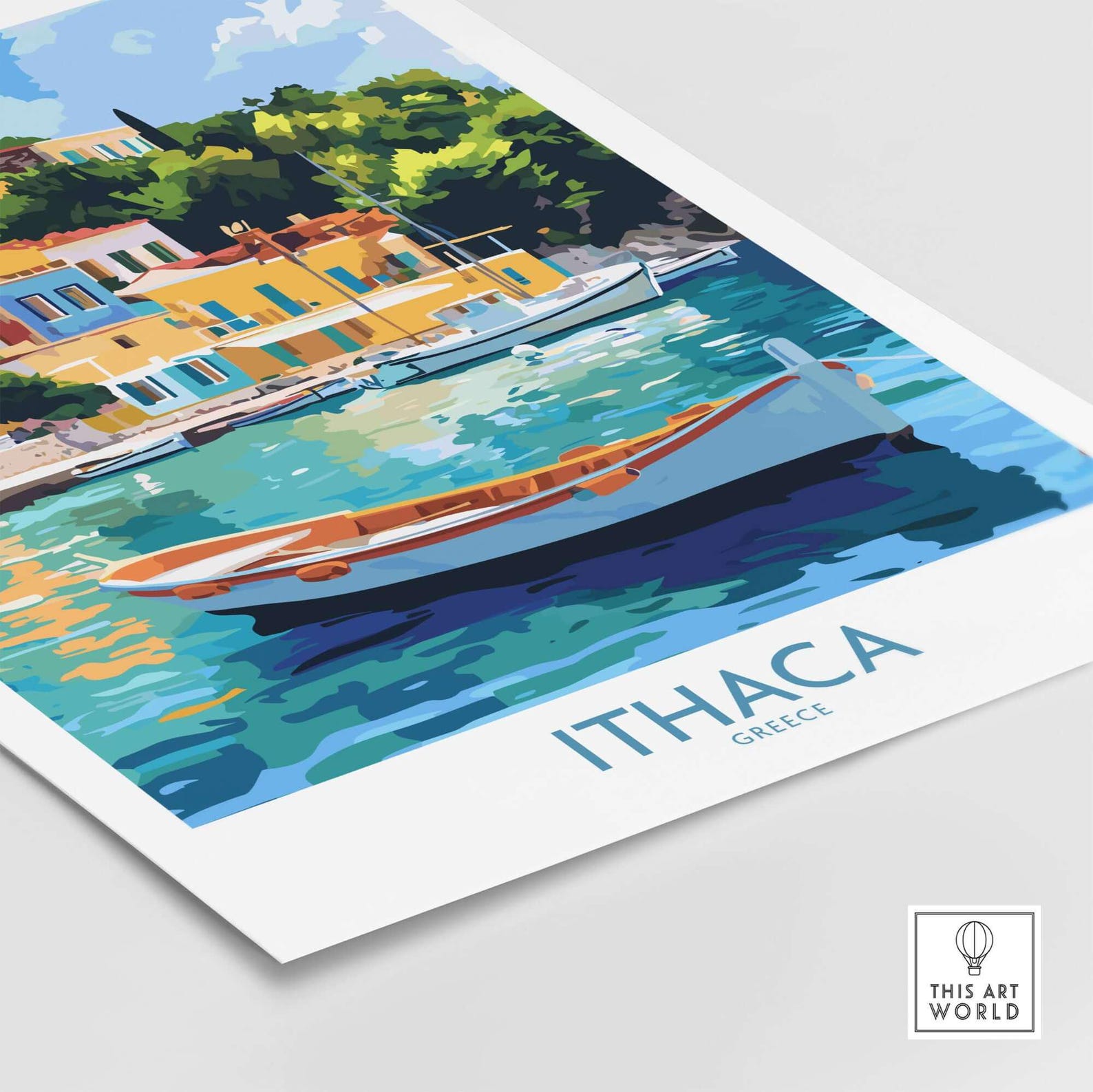 Ithaca Wall Art Print Greece Poster Ithaca Poster Artwork Travel Home ...