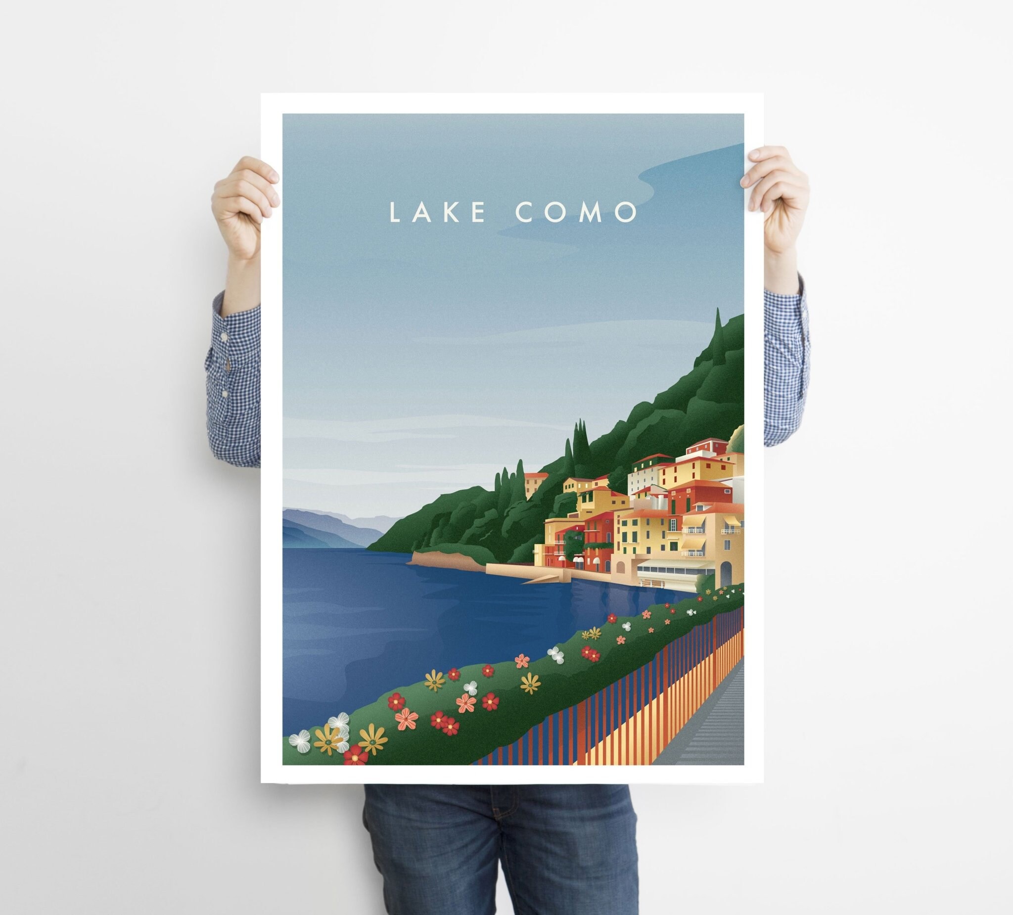 Lake Como Print Lake Como Wall Art Lake Como Poster Print | Etsy