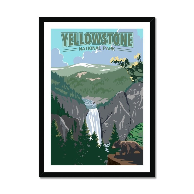 Yellowstone Print National Park Poster Yellowstone Vintage | Etsy