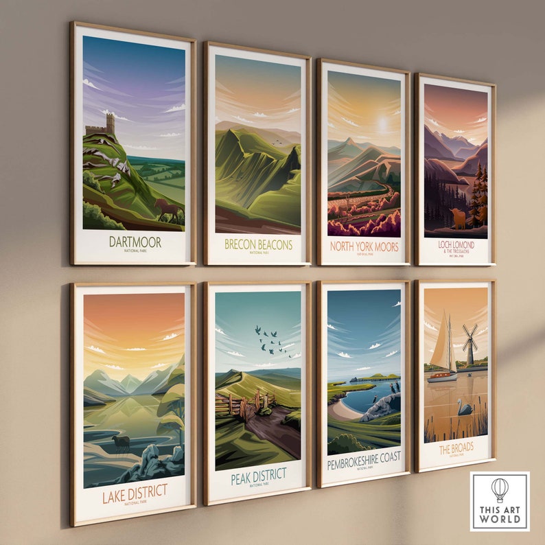 Brecon Beacons National Park Poster | Art Print | Wales Travel Poster ...