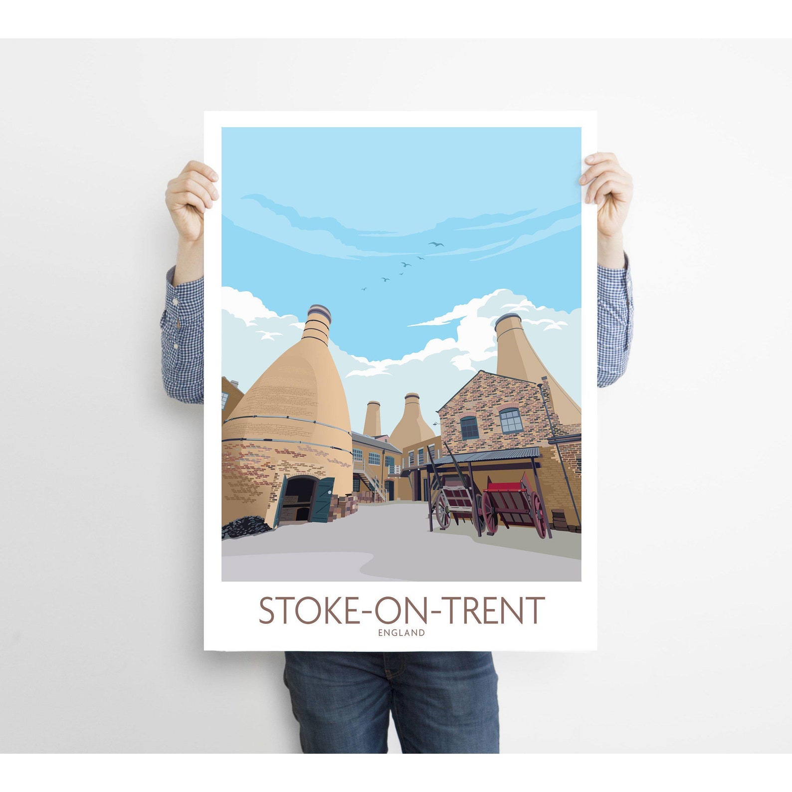 Stoke on Trent Print Staffordshire Poster England Travel | Etsy