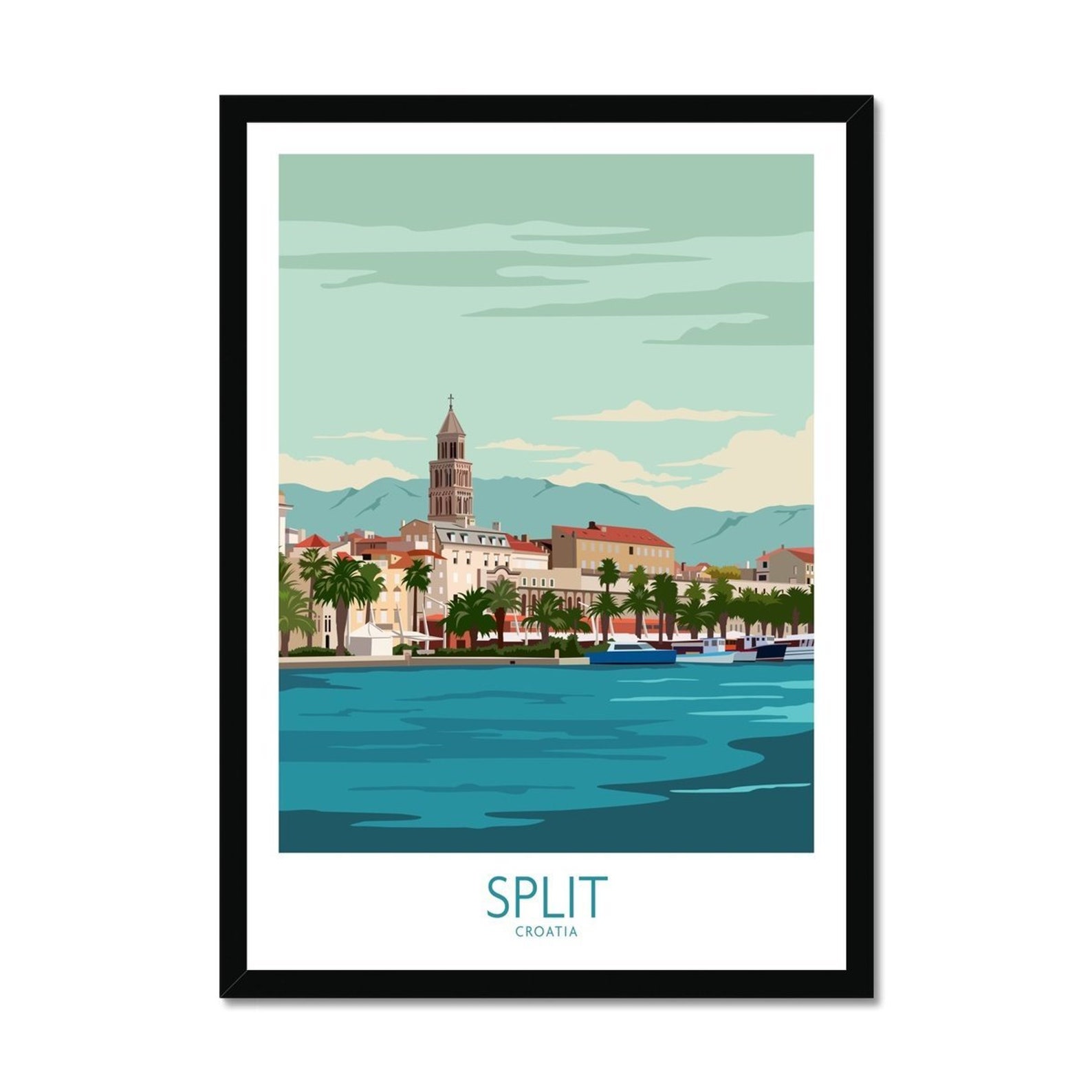 Croatia Split Poster Print Croatia Wall Art Croatia Travel | Etsy