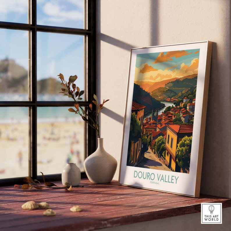 Douro Valley Print Travel Poster | Birthday Present | Wedding ...