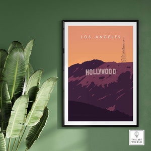 Hollywood Sign Poster Print of Hollywood Los Angeles California Retro ...