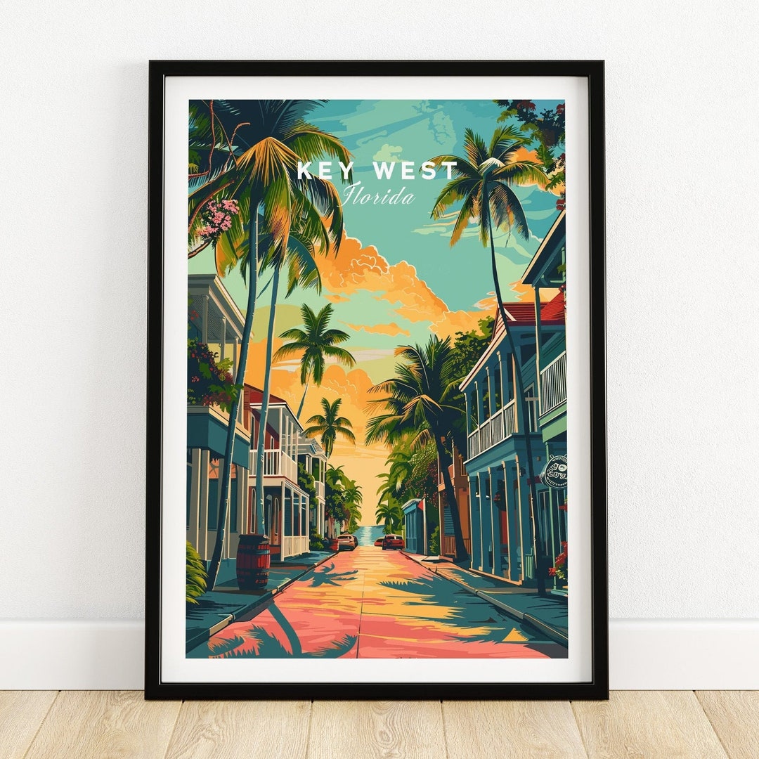 Key West Wall Art Print - Florida Travel Poster Home Decor Key West ...