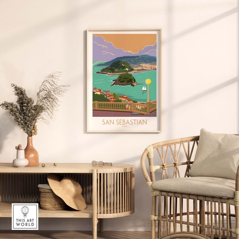 San Sebastian Poster Spain Travel Print Donostia Basque - Etsy