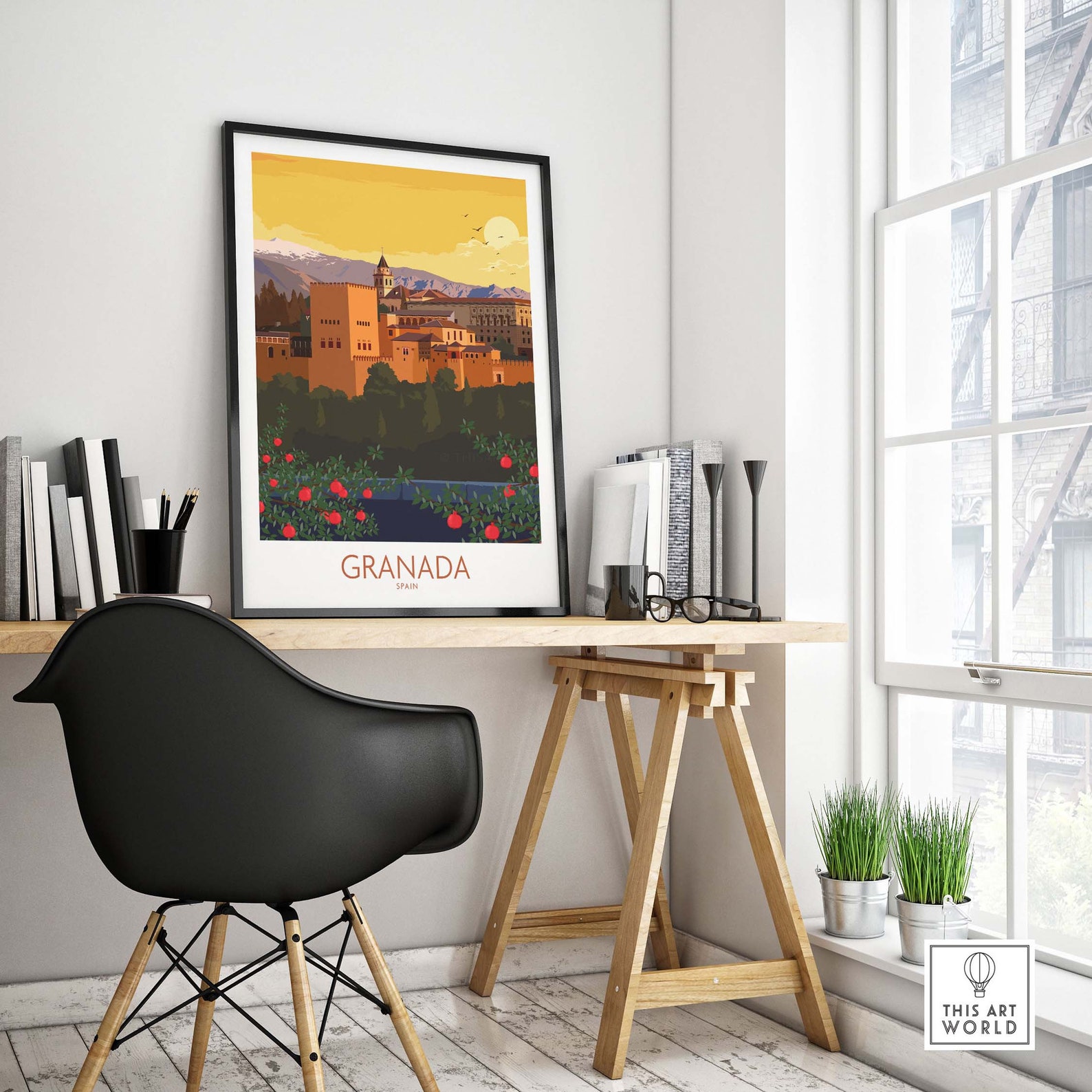 Granada Poster Print Spain Travel Poster Home Decor - Etsy