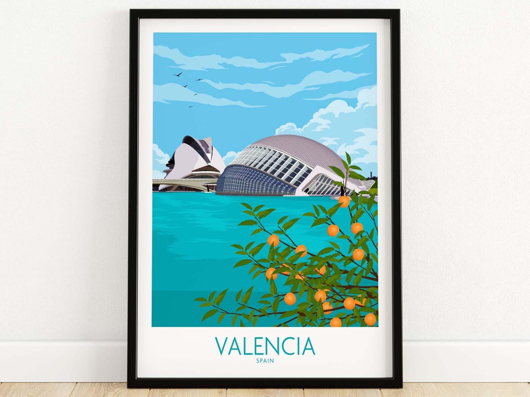 Valencia Poster Print | Travel Poster | Home Decor | Framed & Unframed ...