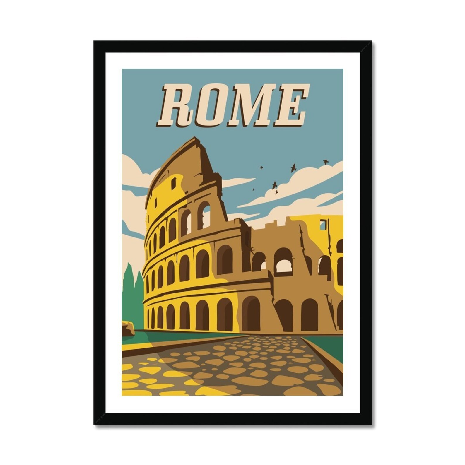 Rome Print Italy Retro Travel Poster Roma Wall Art Rome | Etsy
