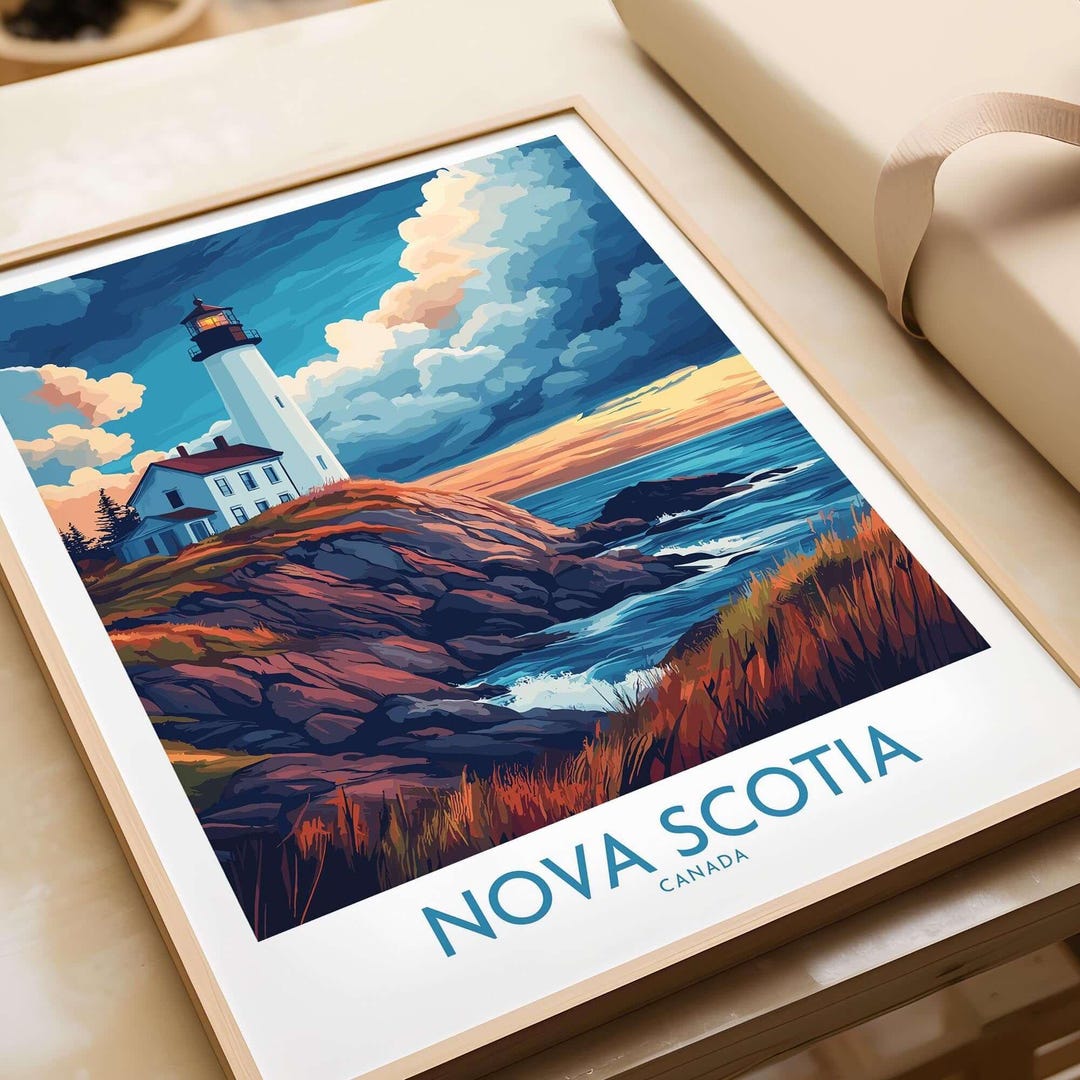 Nova Scotia Travel Poster Nova Scotia Wall Art Print Nova Scotia Poster ...