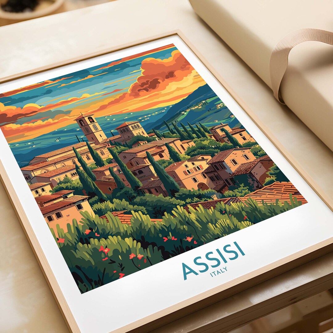 Assisi Art Print Italy Assisi Italy Travel Poster Italy Home Decor ...