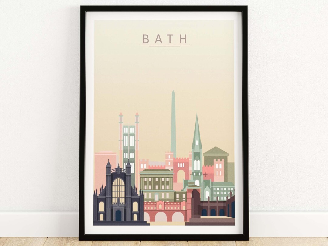 Bath England Skyline Poster | Bath Skyline Print | Bath Somerset | Bath ...
