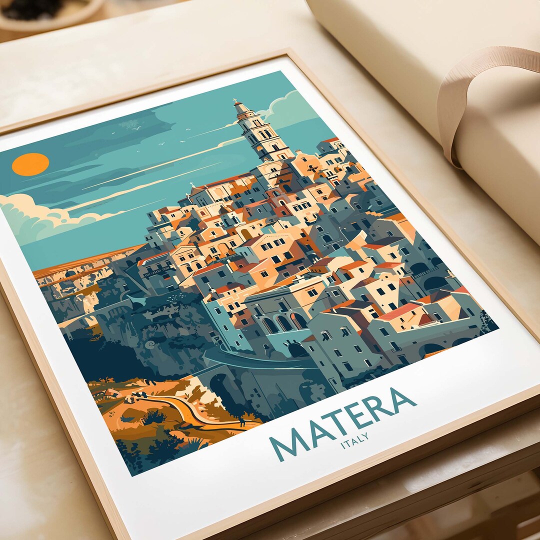 Matera Print Italy Travel Poster Matera Artwork Poster Gift Italy Home ...