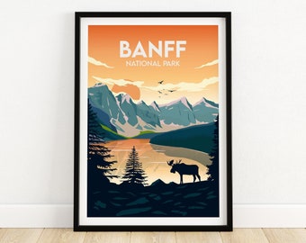 Banff Map Print Map Print Parks Canada Canadian Map | Etsy