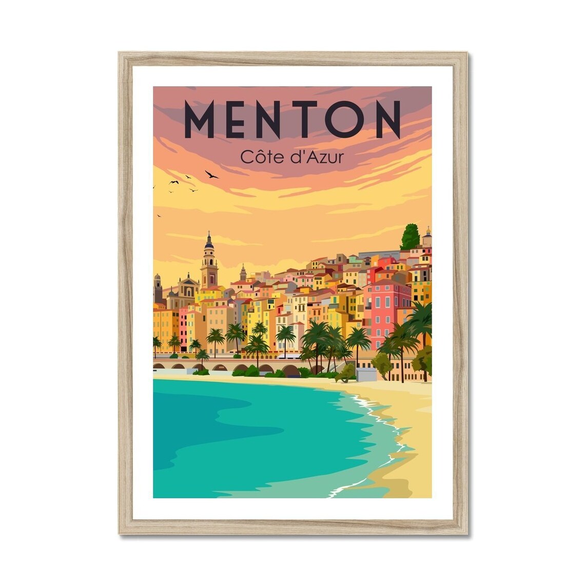 Menton Print Menton Poster France Wall Art Menton Travel | Etsy