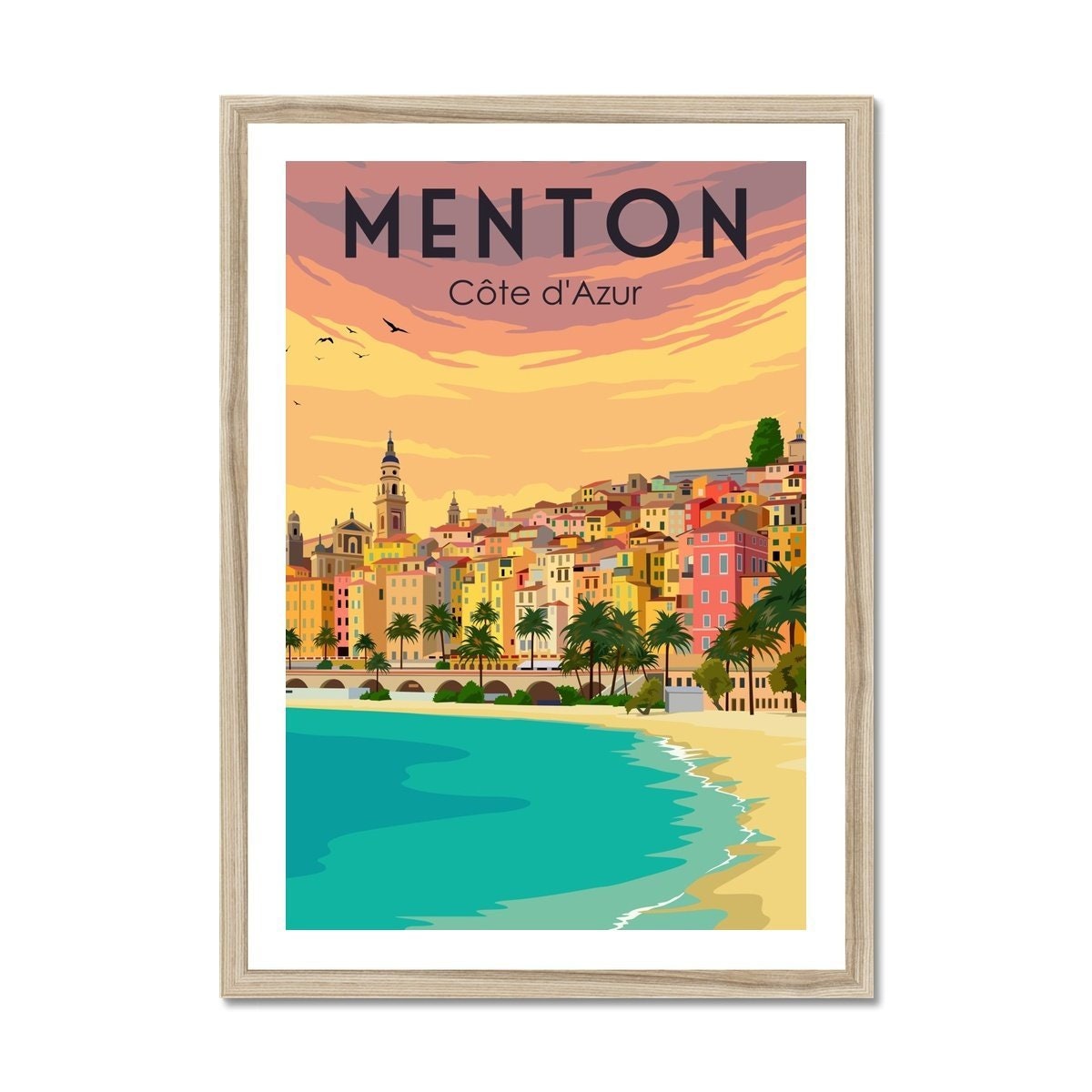 Menton Print Menton Poster France Wall Art Menton Travel | Etsy UK