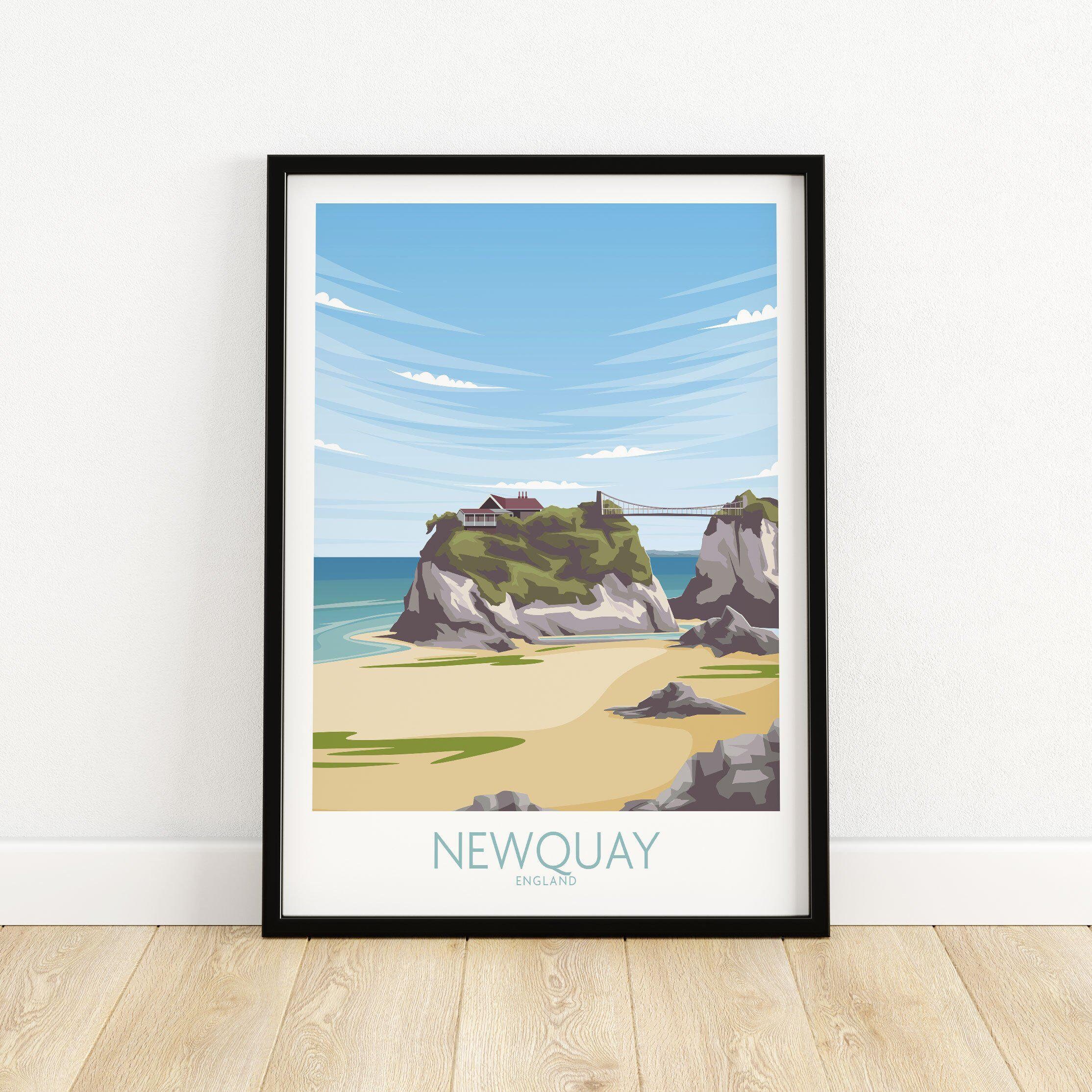 Newquay Cornwall Travel Poster Wall Art Travel Poster - Etsy UK