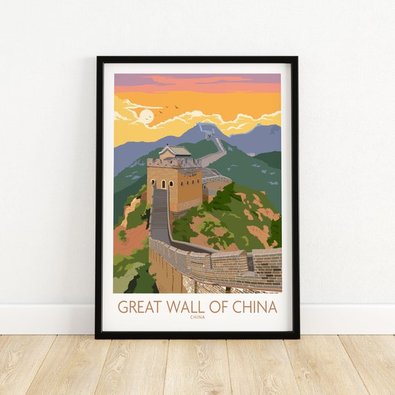 Great Wall of China Print Wall Art Travel Poster Framed & | Etsy